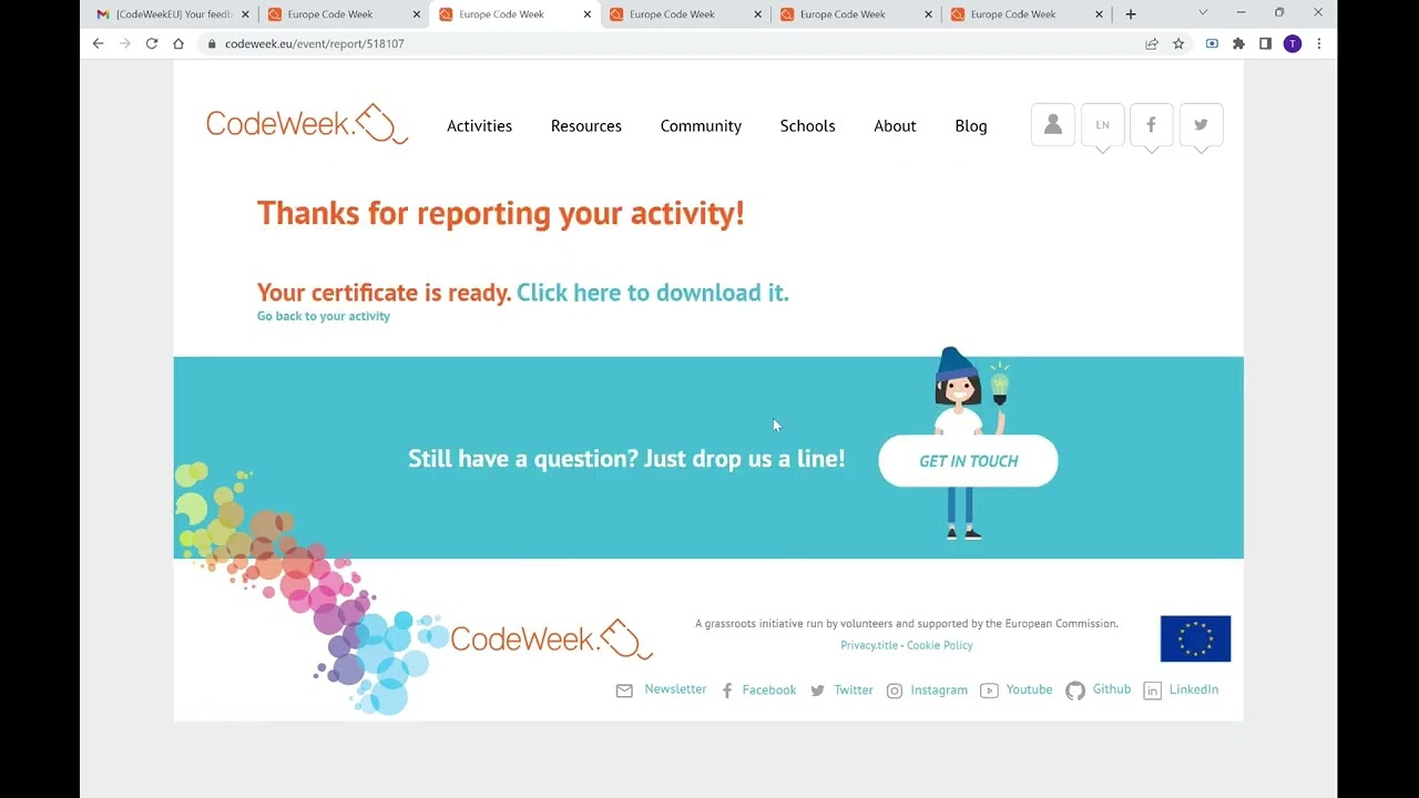 How to report your Code Week activity