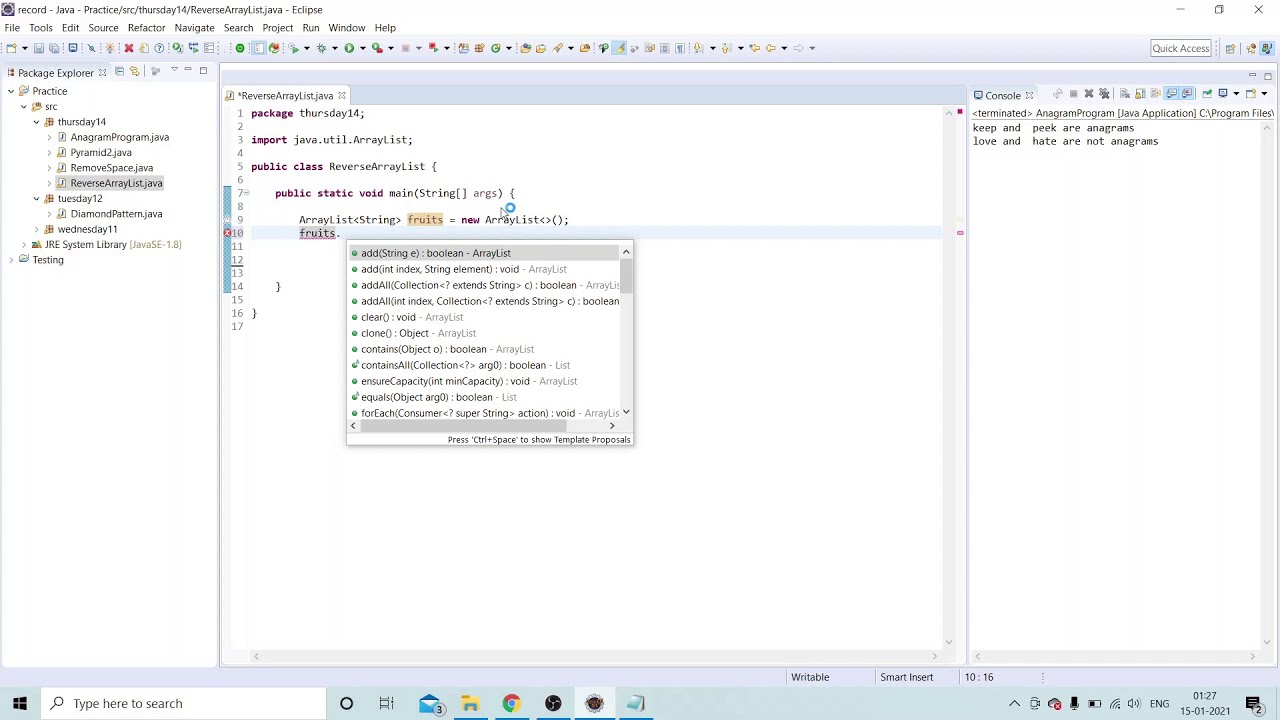 #5 Reverse ArrayList java programming #interviewquestion #java