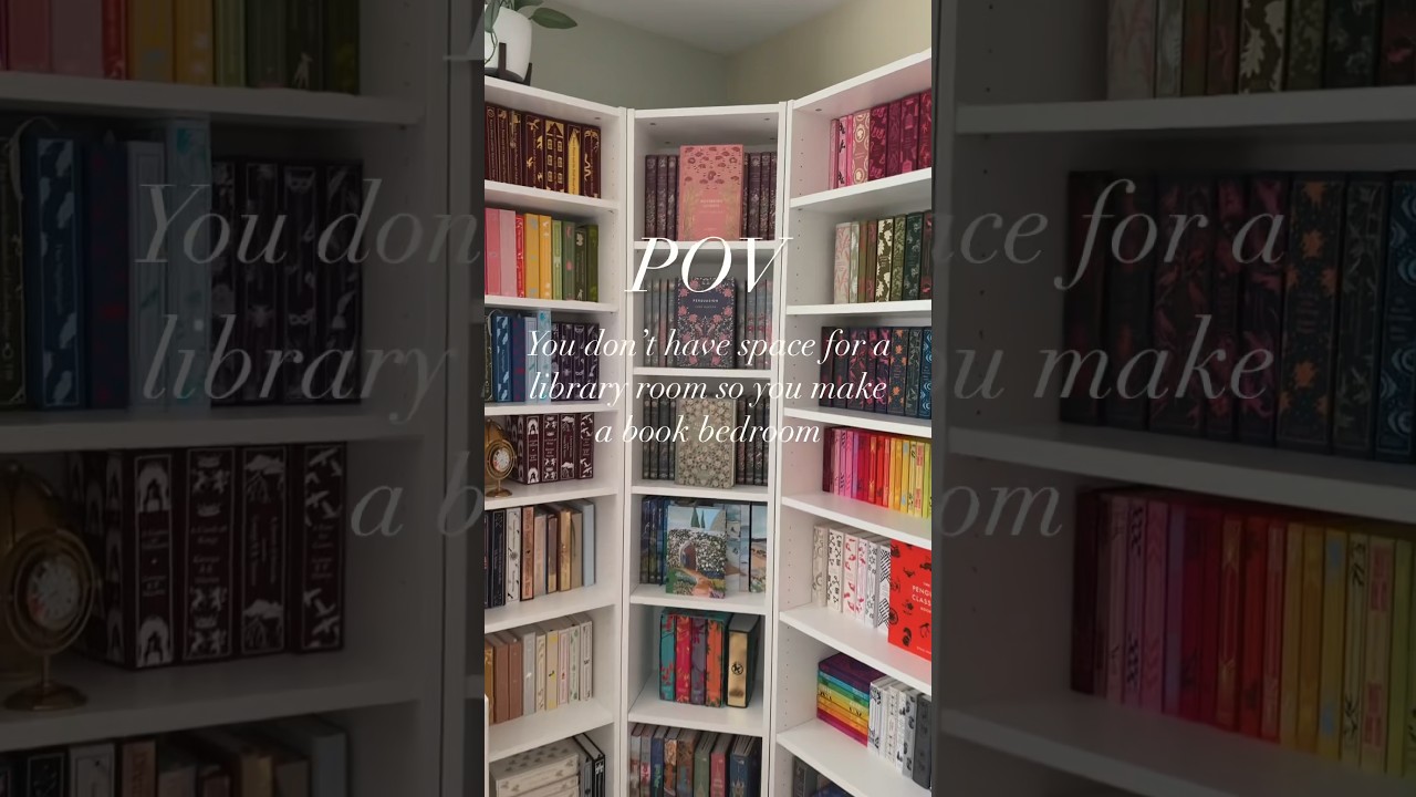 Don’t have room for a library? Make a book bedroom! #library #thatsmybookshelf #booktok #booktube