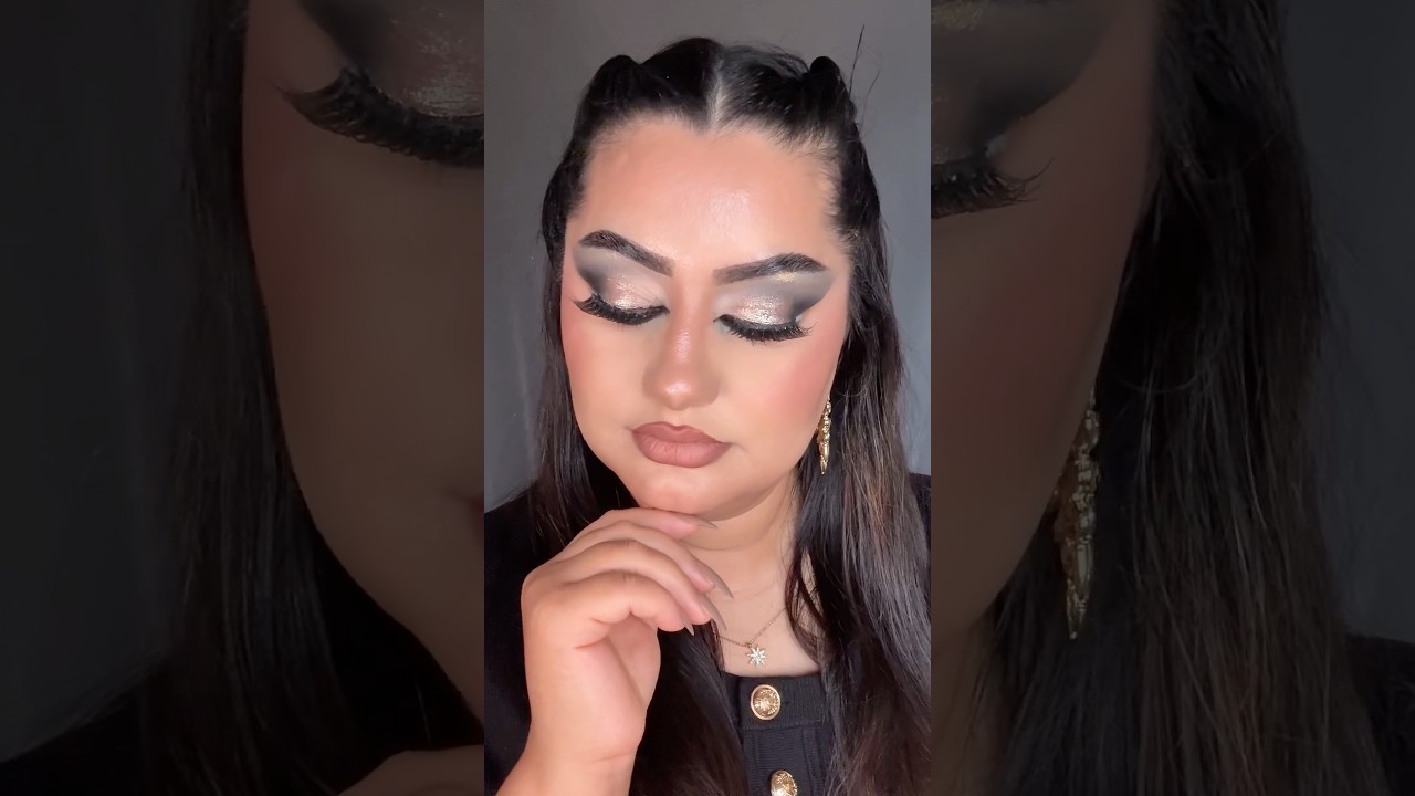 Arabic makeup look 🩶🖤#arabicmakeup #smokeyeye #just4kira #glamlida ​⁠@just4kira