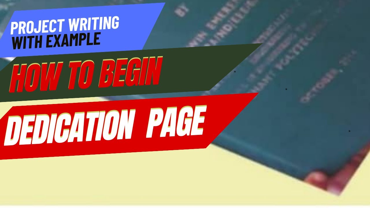 Dedication of the study with example #HowToWriteDedicationOfTheStudy