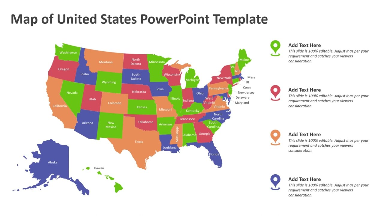 Map of United States PowerPoint Template | Kridha Graphics