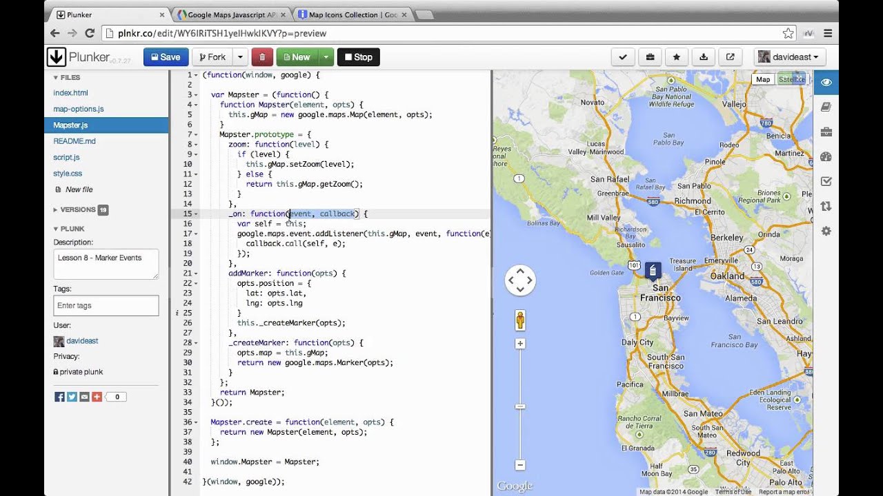 Custom Interactive Maps with the Google Maps API 08 Marker Events