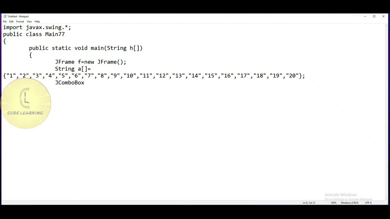 Java | Swing class 'JScrollPane add in combobox' | CodeLearning