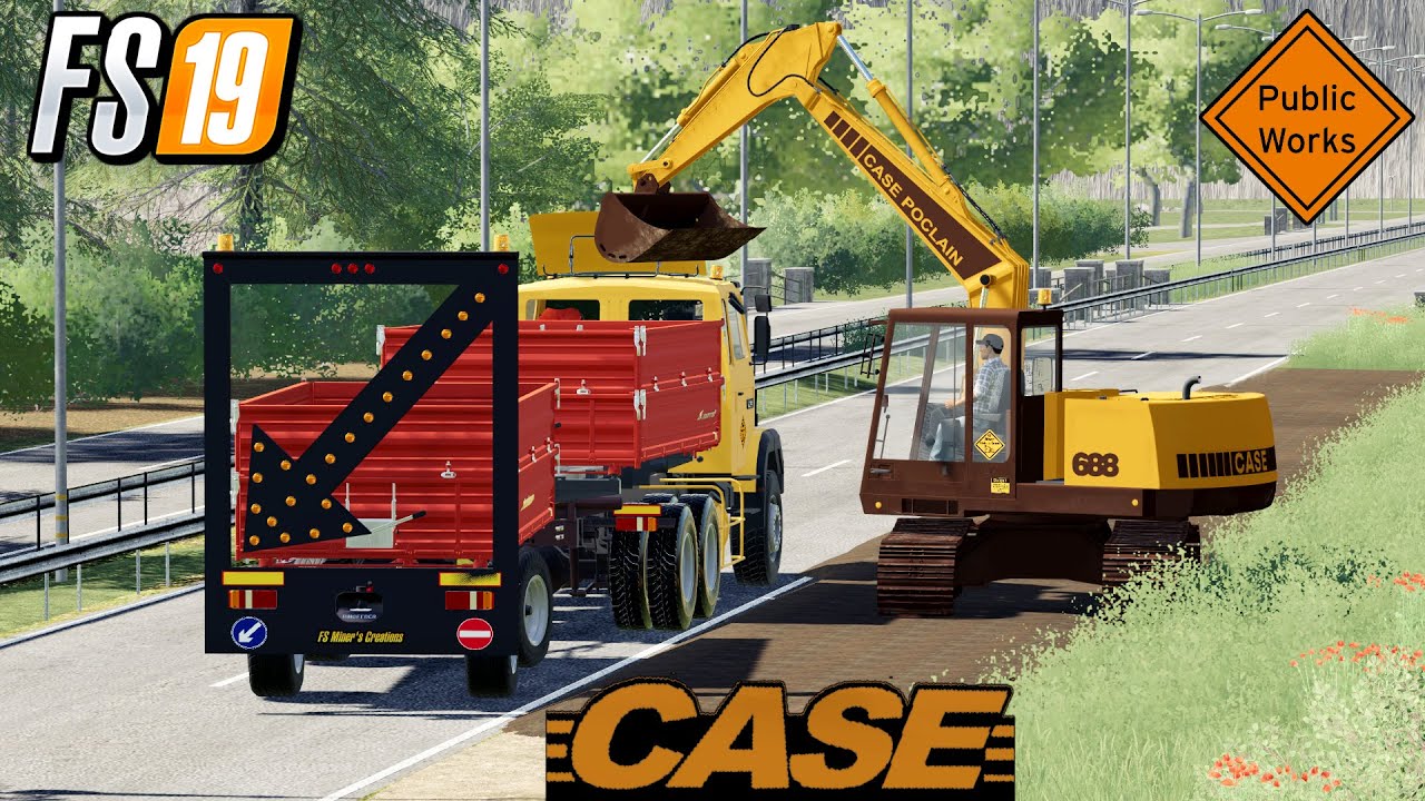 Public works Rear Sign For Trucks v 1.0 - FS 19