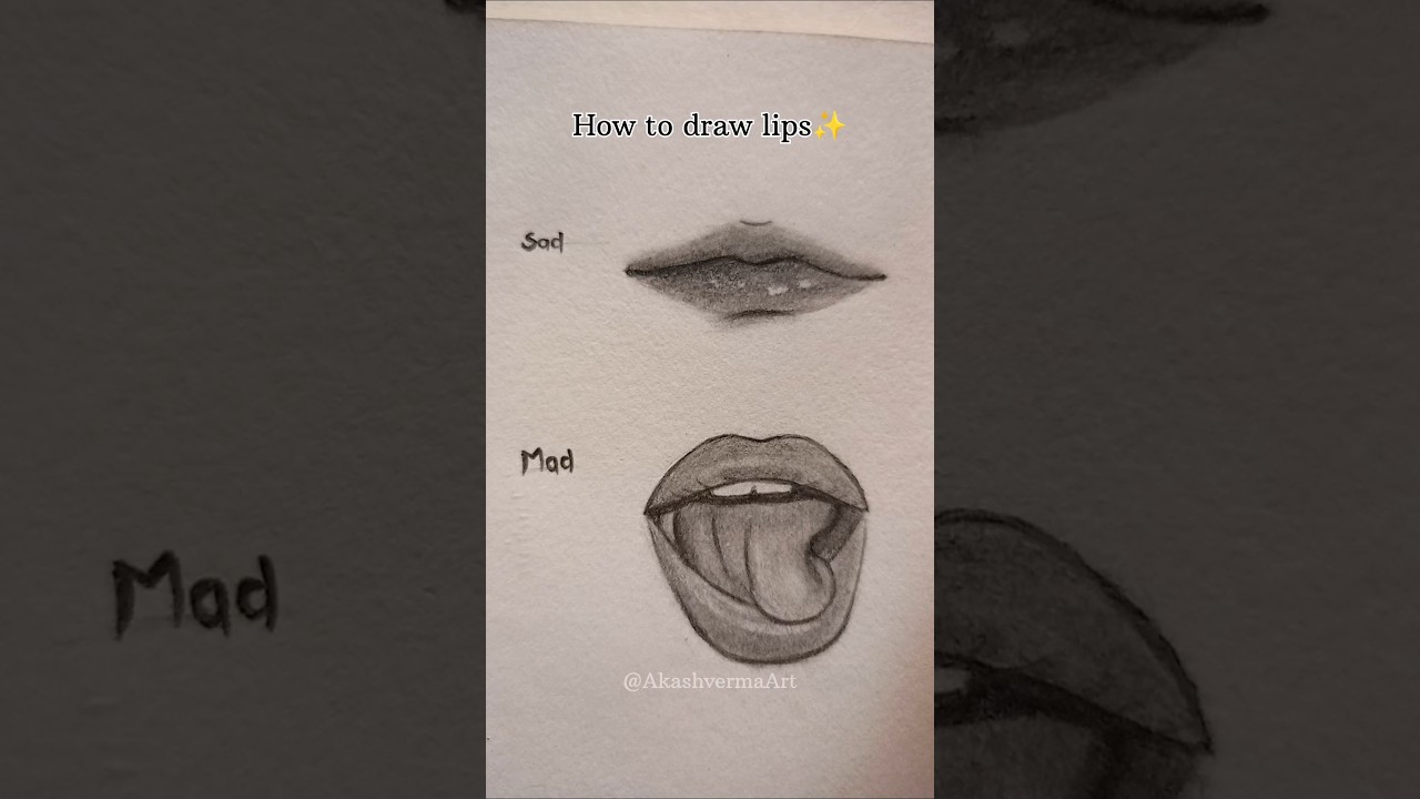 How to draw lips✏️(sad & mad) #lipdrawing #lips #art #sketch #howtodraw #sad