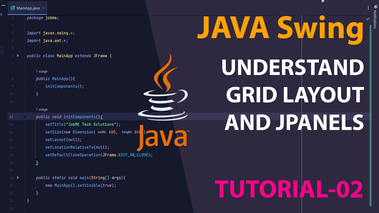 Understand GridLayout & JPanel using JAVA Swing | TUT - 02