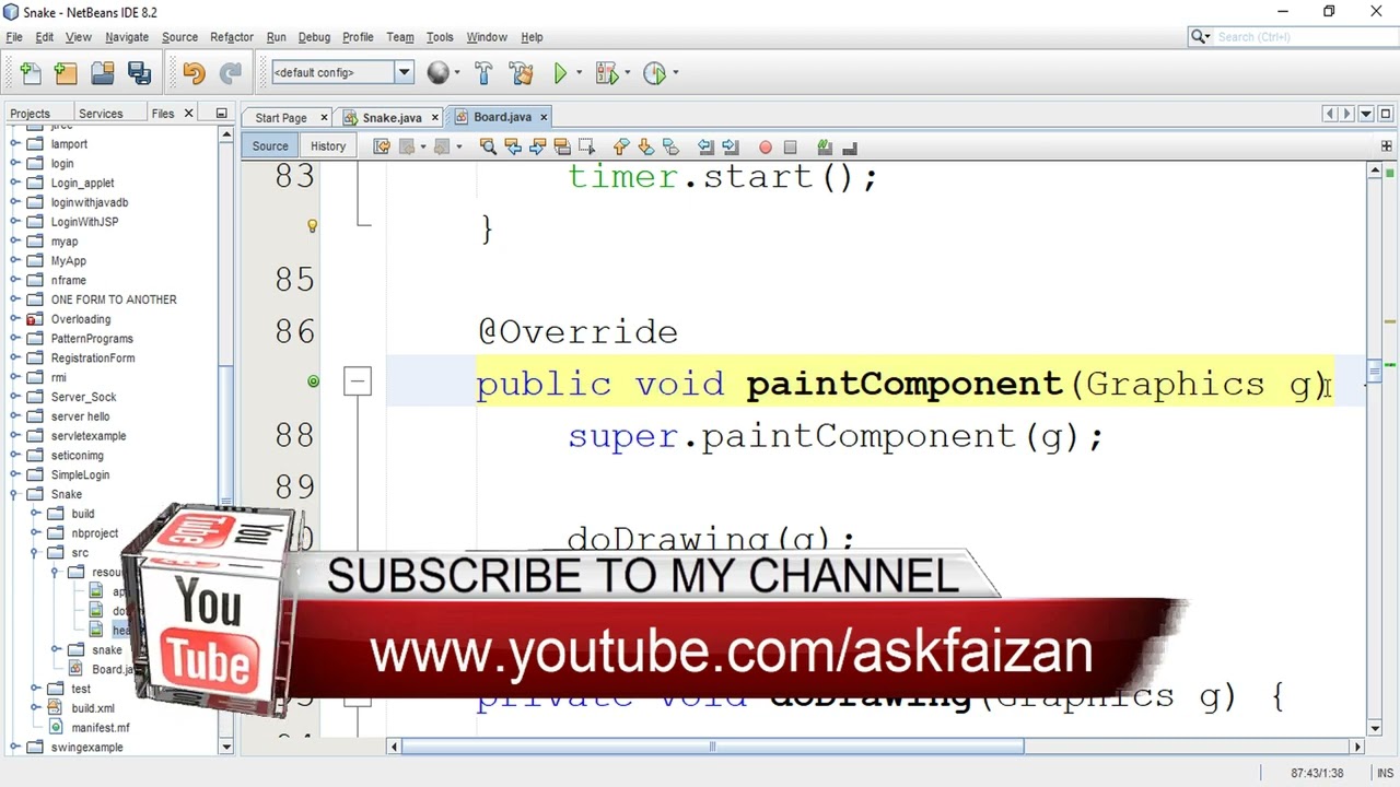 Snake Game in Java using NetBeans | Snake Game with Source Code | JAVA PROJECTS