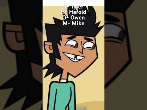 Total drama characters spell my last name (my first name has X with none so I did last) boys edition
