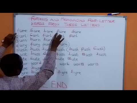 FORMING AND PRONOUNCING FOUR-LETTER WORDS FROM THREE LETTERS (final part)