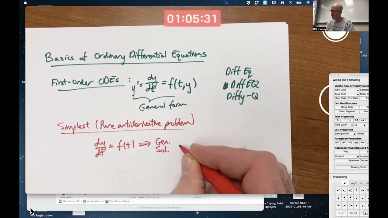 Numerical Analysis: Basic Concepts about First Order Ordinary Differential Equations (ODEs)
