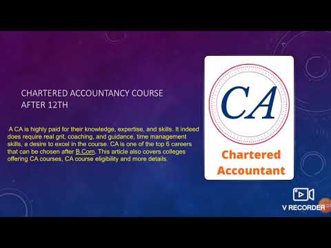 Chartered accountancy course after 12th details..Powerpoint presentation