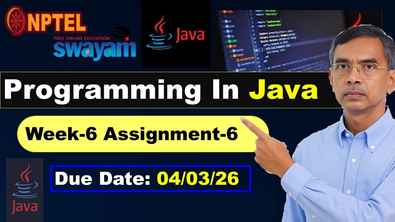 Programming in Java week 6 assignment Answers Solutions nptel assignment 6 | Jan 2026