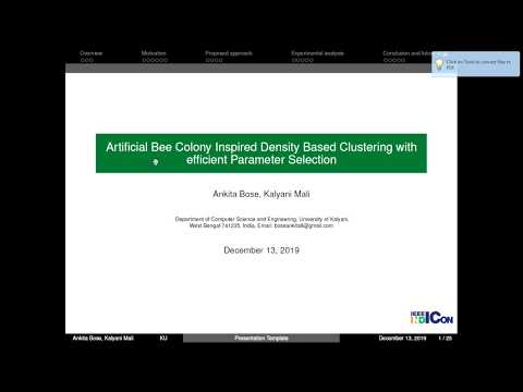 Artificial Bee Colony Inspired Density Based Clustering with Efficient Parameter Selection