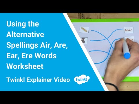 Using the Alternative Spellings Air, Are, Ear, Ere Words Worksheet