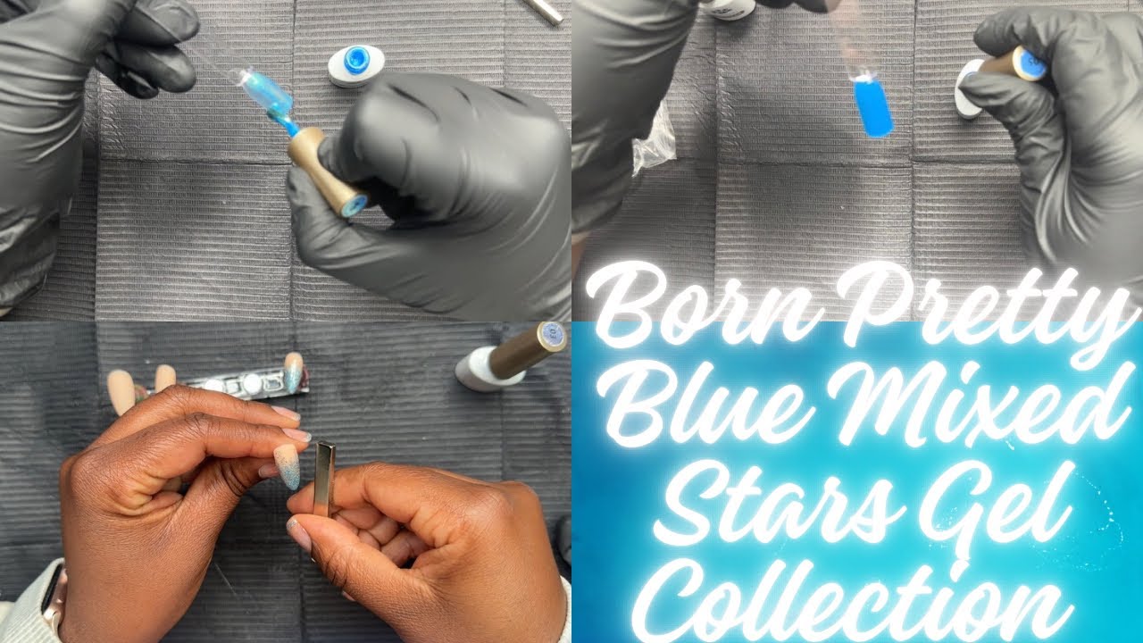 Cat Eye Gel Ombre | Born Pretty Blue Mixed Stars Gel Collection
