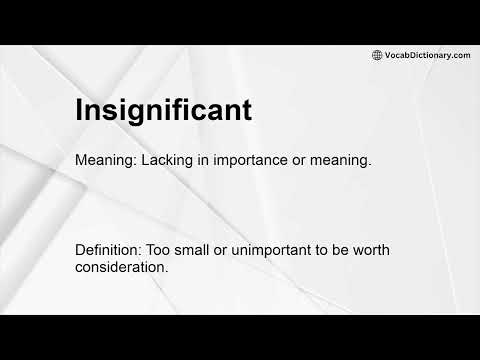 Insignificant Meaning