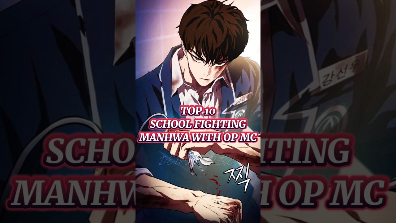 TOP 10 ✨ SCHOOL FIGHTING 🥶 MANHWA WITH OP MC 🔥 #manhwa #webtoon #manhwareccomendation #shorts #manga
