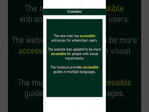 accessible # Expand Your English Vocabulary