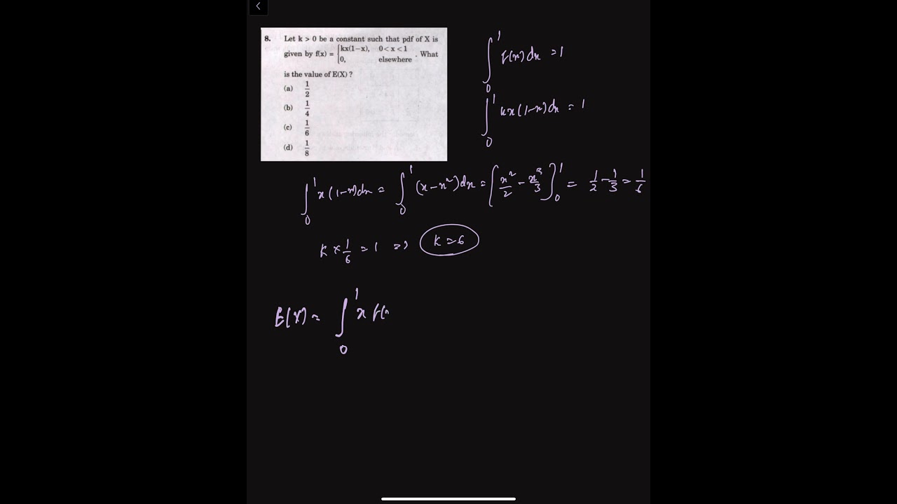 Expectation of a PDF | UPSC ISS 2025 Paper-1 | Problem - 8 | RitwikMath