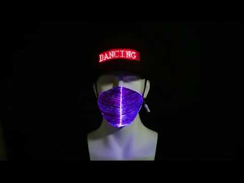 7 Color Lights LED Light up Face Mask USB Rechargeable