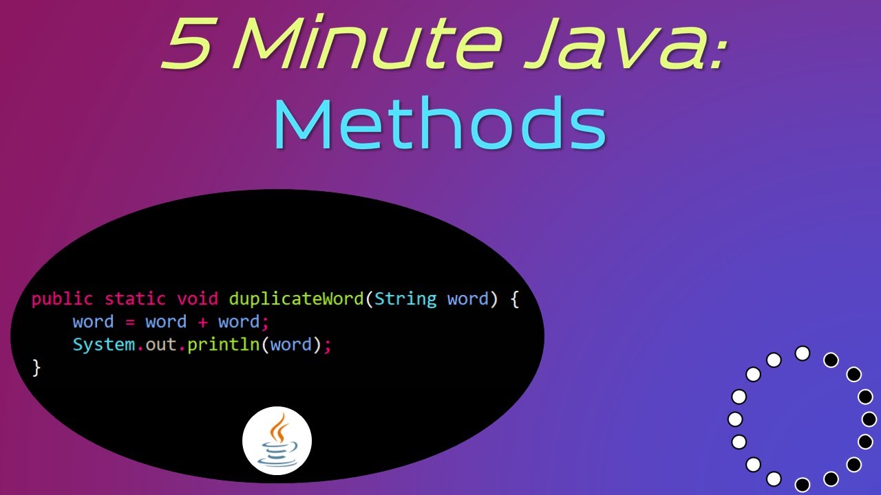 Methods in Java - 5 Minute Java
