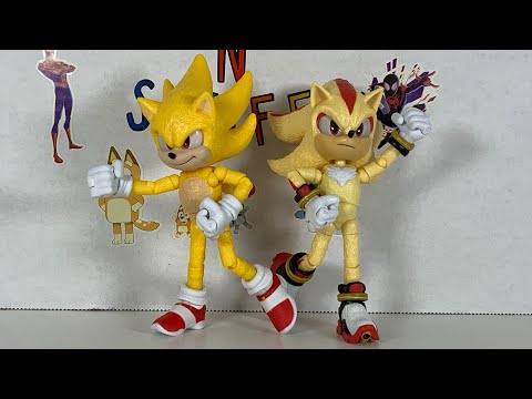 Sonic the Hedgehog 3 Movie Action Figure Review-Super Sonic and Super Shadow