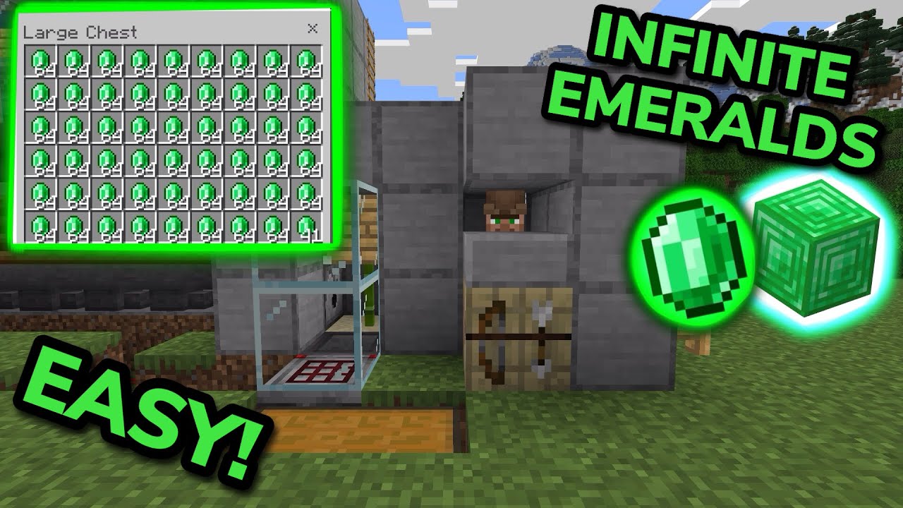 SIMPLE 1.21 EMERALD FARM TUTORIAL in Minecraft Bedrock (MCPE/Xbox/PS ...