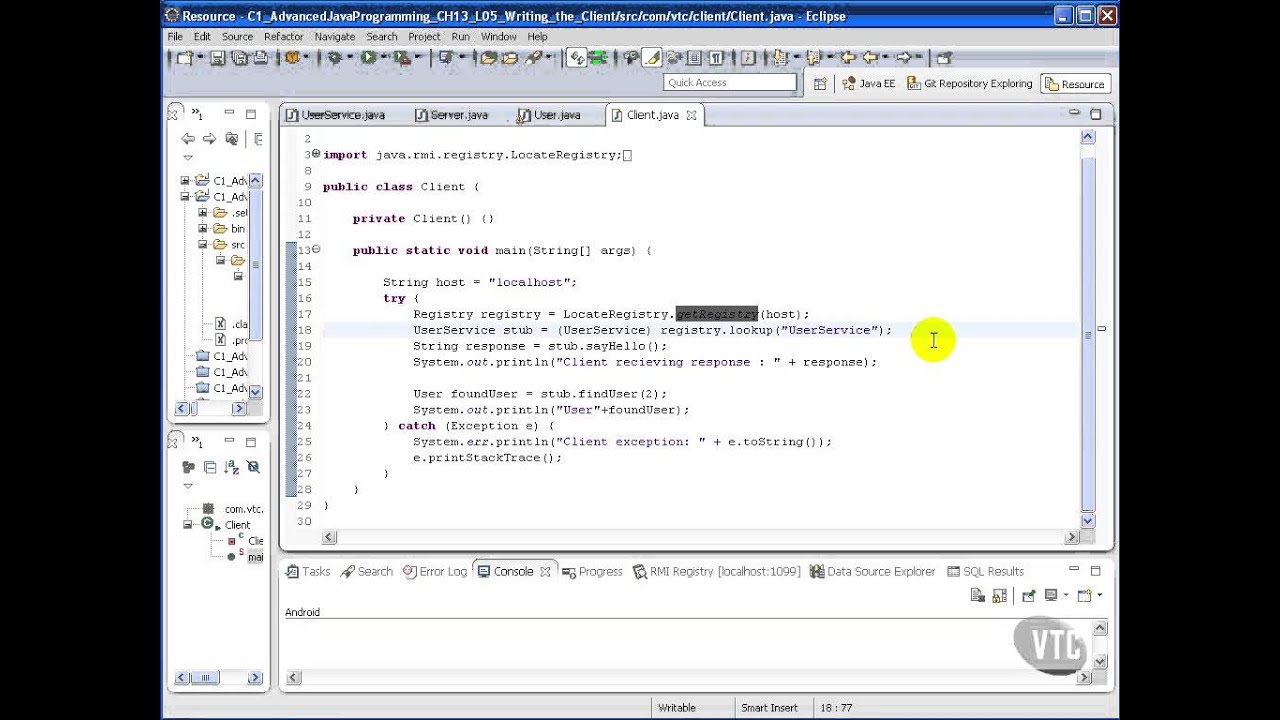 VTC Player   Advanced Java Programming Java SE 7, Writing the Client