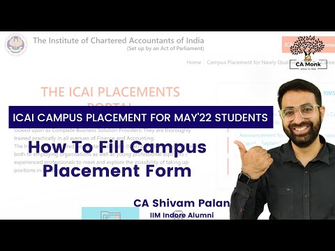 How to Fill ICAI Campus Placement form May 2022 | Which Location to Choose for ICAI Campus Placement