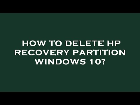 How to delete hp recovery partition windows 10?