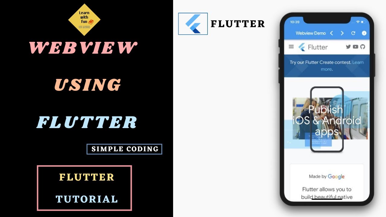 Webview Using Flutter | Flutter Tutorial | Learn With Fun