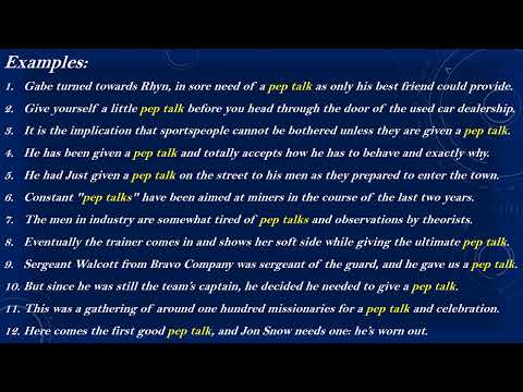 Pep talk Meaning with Examples