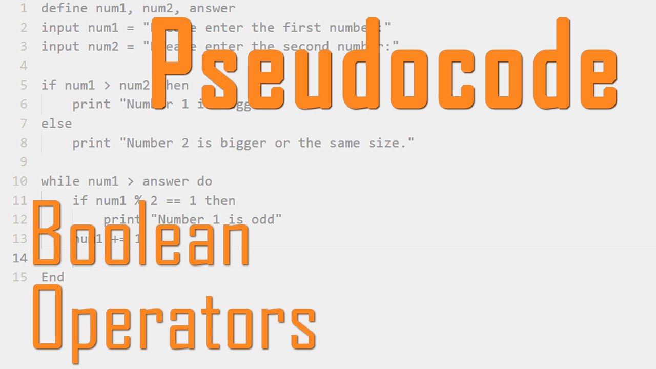 Boolean And and Or Operators in Pseudocode