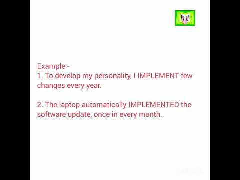 ππ Today's English word - Implement meaning and exampleπβοΈπ #shorts