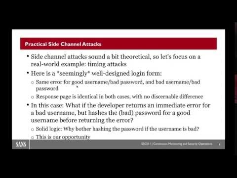 SANS Webcast: Time is on your side username harvesting via timing attacks
