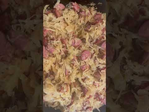 What’s for dinner? Sauerkraut and sausage with potatoes! #shorts #cooking #cookingvideo