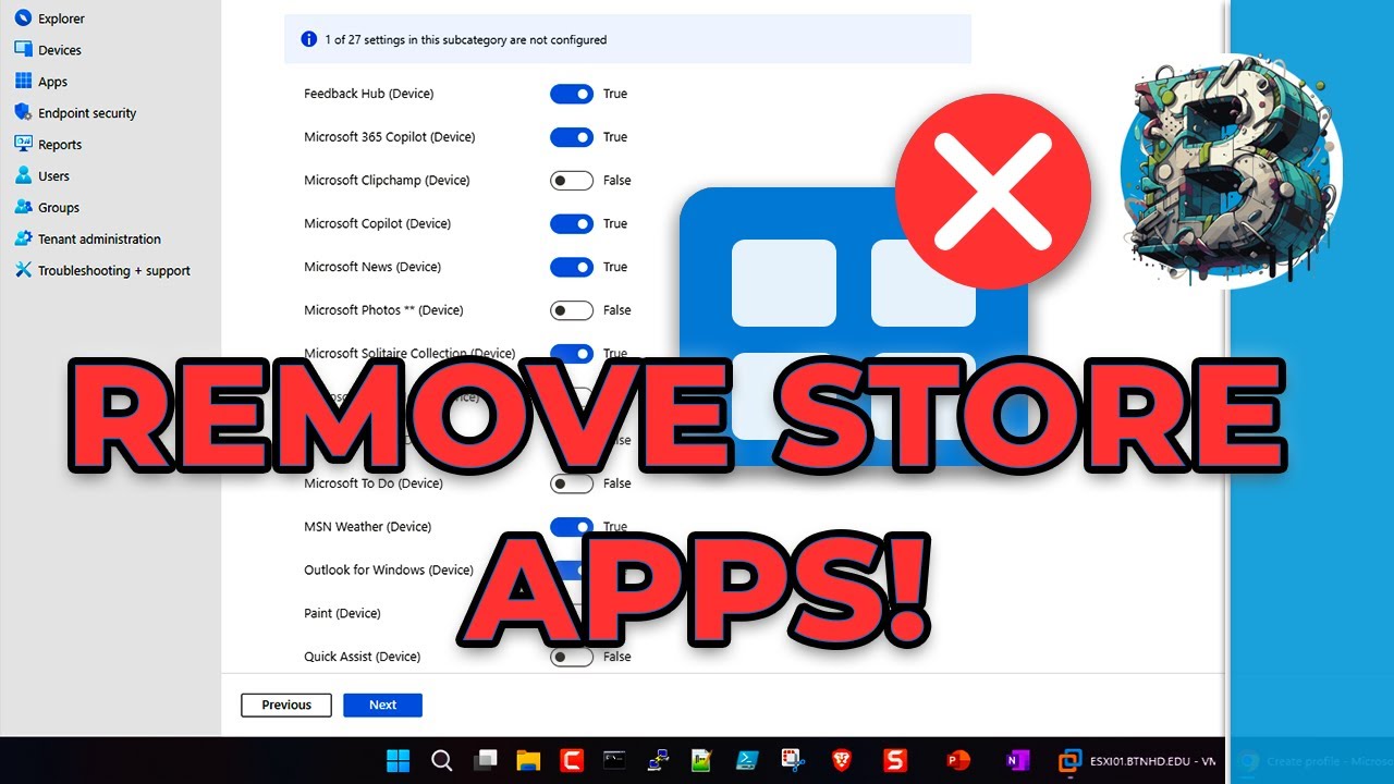 How To Remove Default Microsoft Store Apps with Intune | Easy Automation