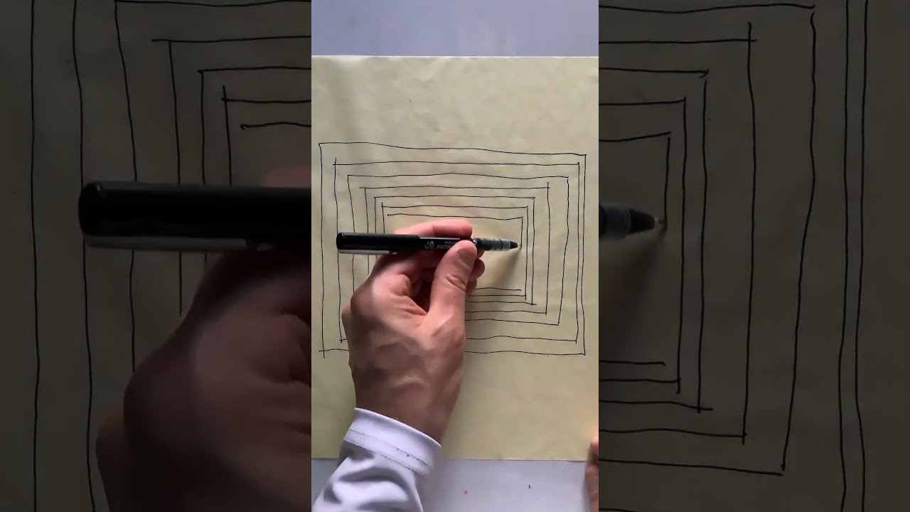 Sketching Practice - Lefty Nested Rectangles #art