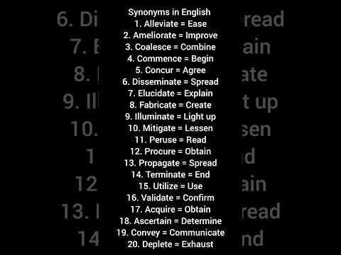 Synonyms in English 1. Alleviate = Ease