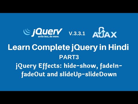 Learn jQuery Effects hide show fadeIn fadeOut and slideUp slideDown in Hindi Part3 - Mind Luster