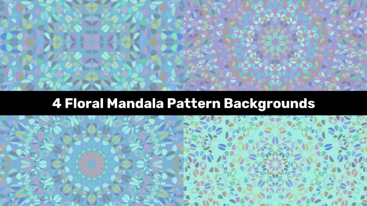 Premium Vector Pattern Design: 4 Floral Mandala Pattern Backgrounds
