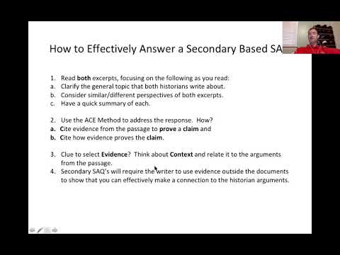 Skills Session: Doing the Secondary Based SAQ APUSH