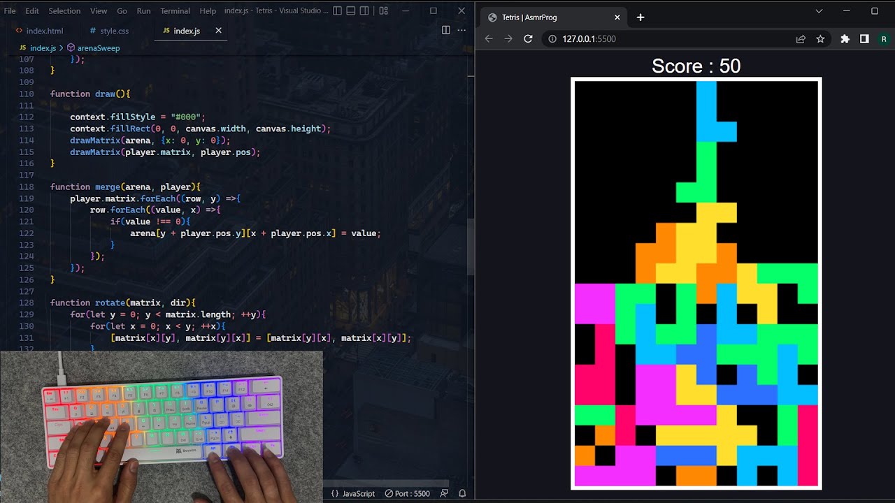 ASMR Programming - Coding Tetris - No Talking