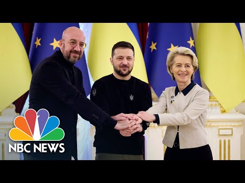 E.U. bosses meet with Zelenskyy in effort to move towards Ukrainian membership