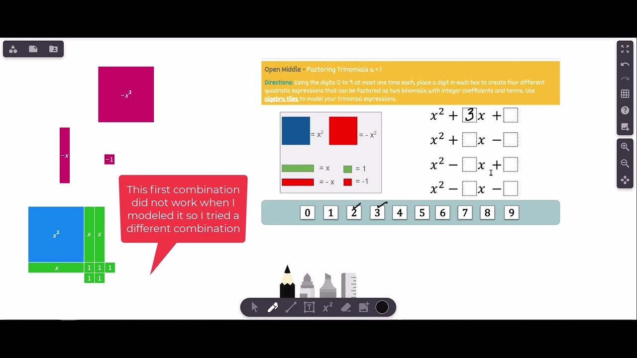 Factoring Trinomials - Open Middle