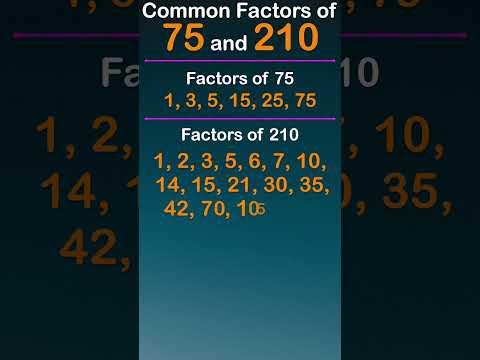 Common Factors of 75 and 210 / #shorts /#maths / #viral / #mathstricks / #commonfactor