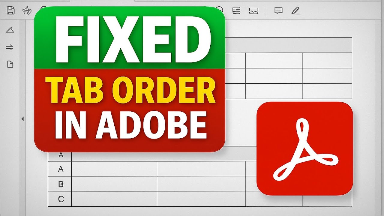 Fix Mysterious Tab Order Problem in Adobe Acrobat | How To Change Tab Order In Adobe Acrobat Pro