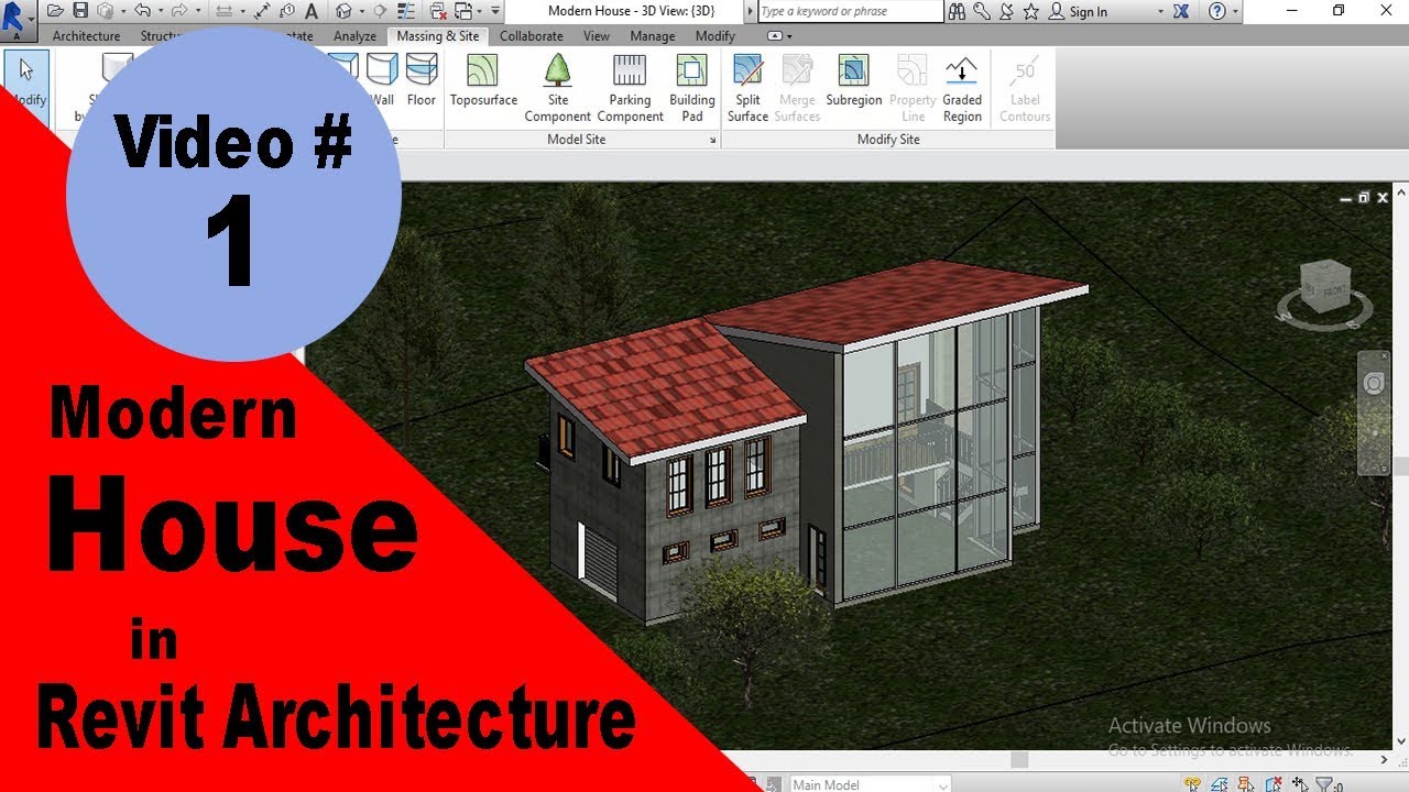 Modern House in Revit-Complete house design Tutorial in Revit Architecture Part 1