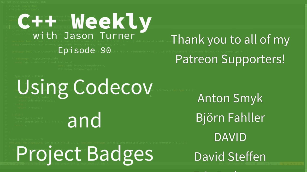 C++ Weekly - Ep 90 - Using Codecov and Project Badges